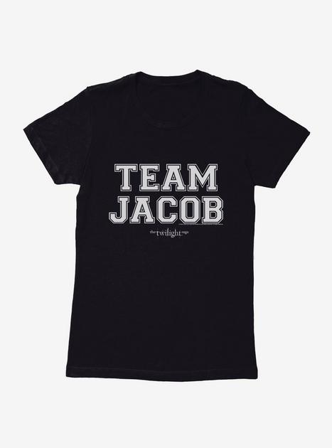 Twilight Team Jacob Collegiate Font Womens T-Shirt - BLACK | BoxLunch