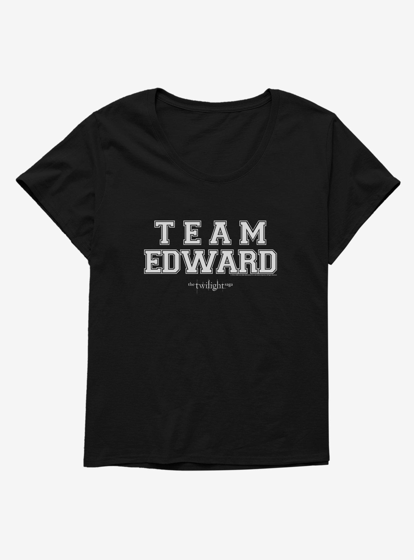 Twilight Team Edward Collegiate Font Womens T-Shirt Plus Size - BLACK ...