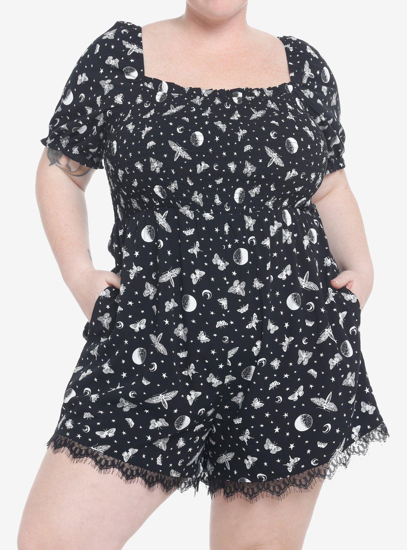 Cosmic Aura Moth Moon Romper Plus Size Hot Topic