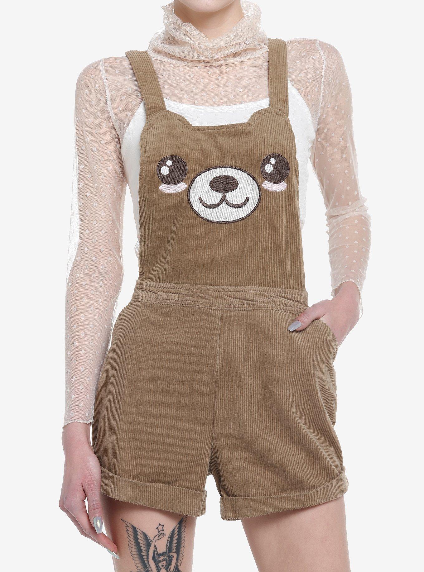 Teddy Bear Corduroy Shortalls | Hot Topic