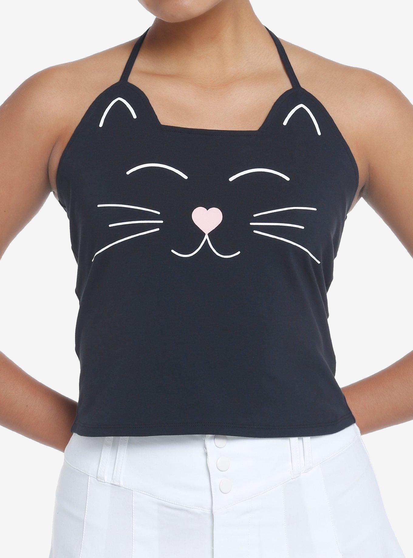 Sweet Society Black Cat Girls Halter Tank Top | Hot Topic
