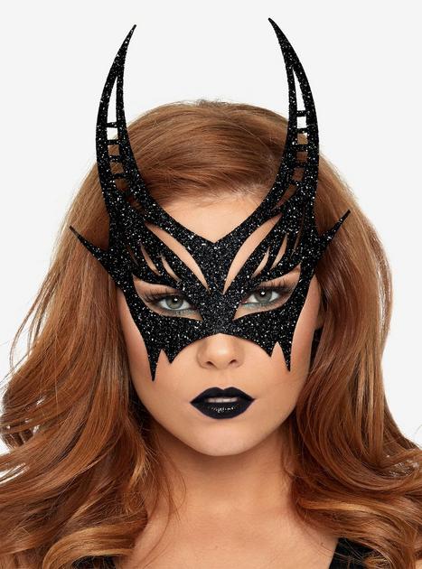 Black Glitter Devil Mask | Hot Topic