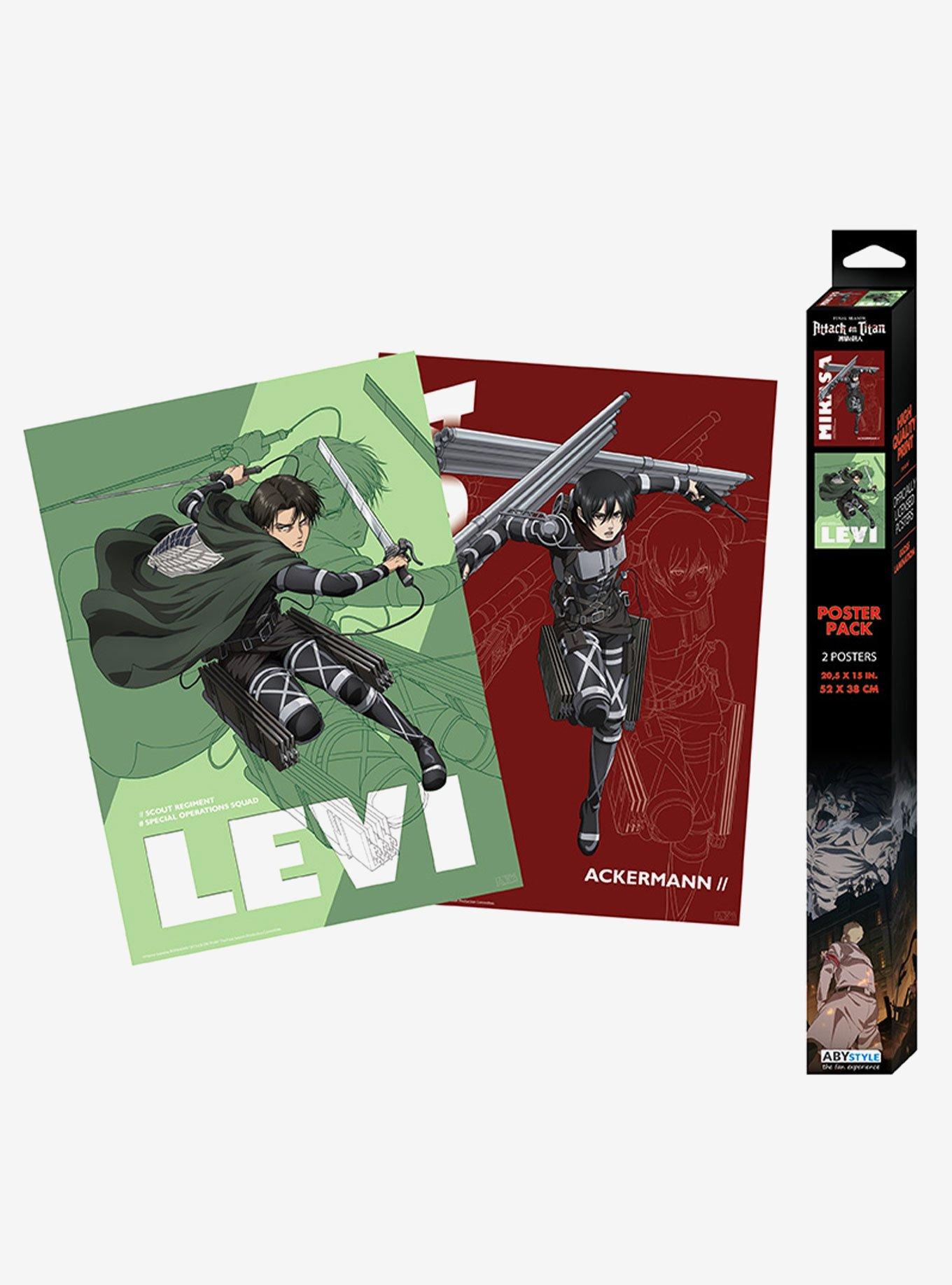 Attack On Titan Mikasa and Levi Boxed Poster Set | BoxLunch