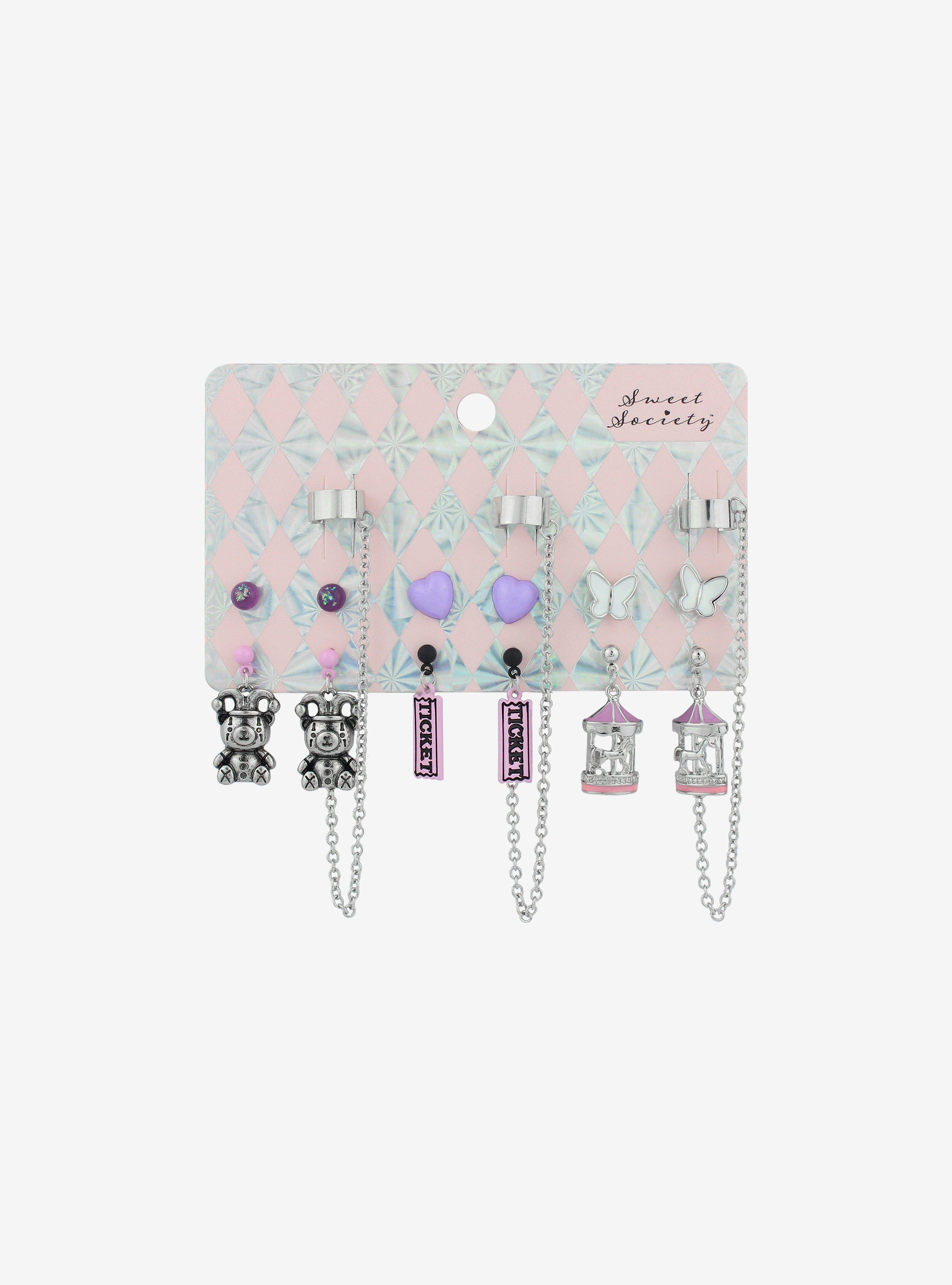 Circus Clown Bear Cuff Earring Set | Hot Topic