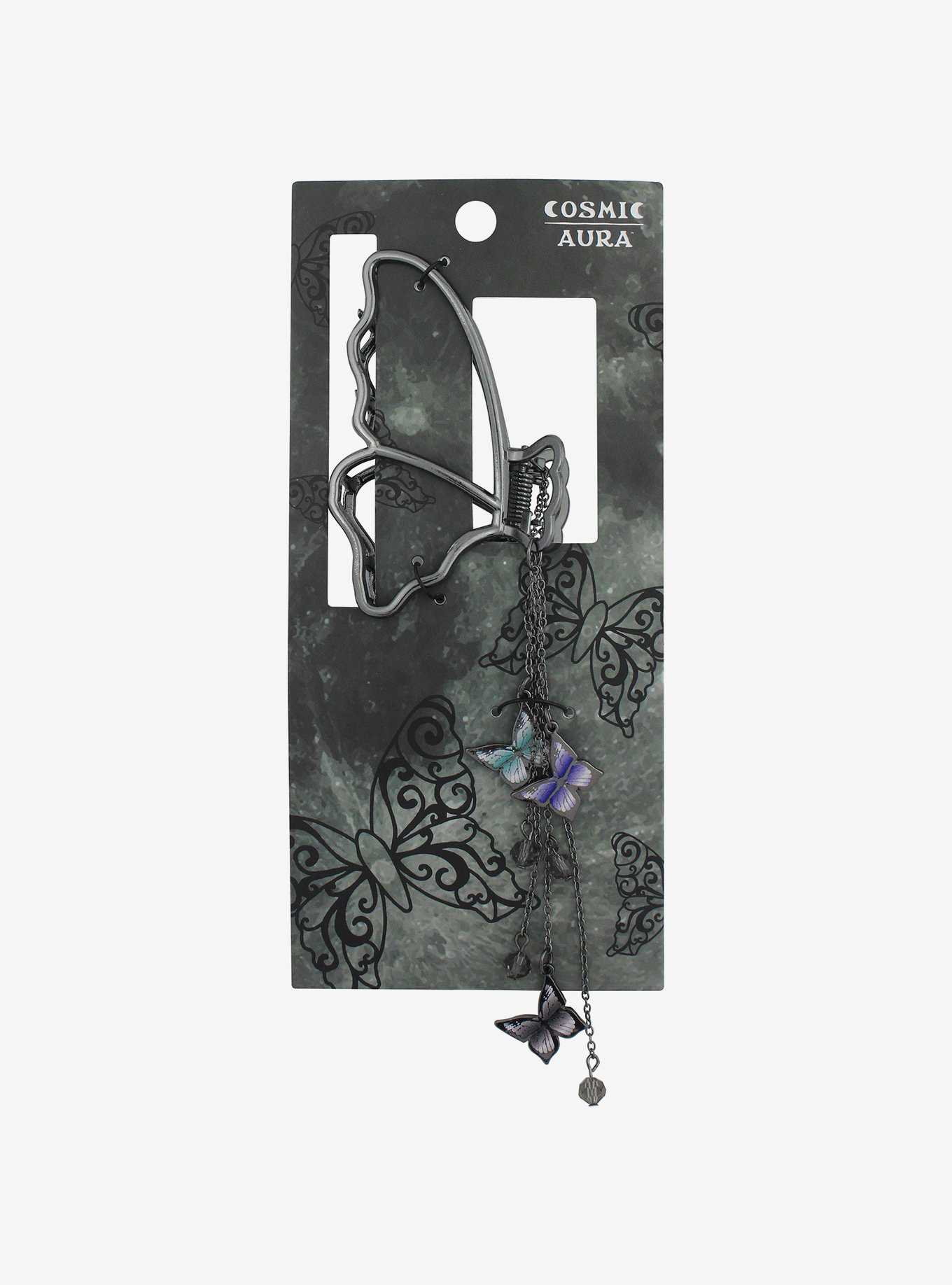 Dark Butterfly Charms Claw Hair Clip | Hot Topic