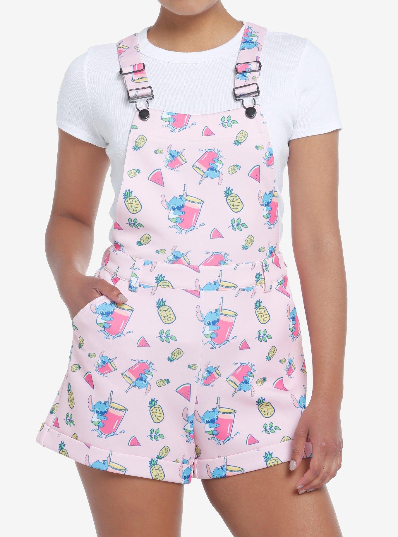 Disney Lilo & Stitch Pastel Tropical Shortalls | Hot Topic