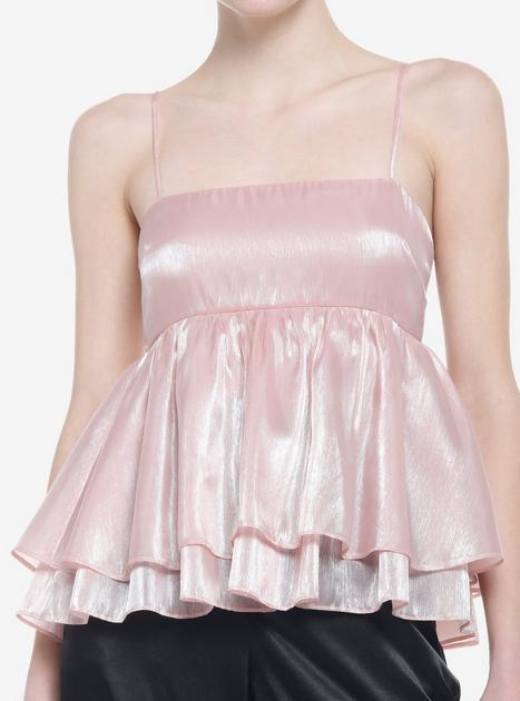 Blush Pink Organza Babydoll Girls Cami Top | Hot Topic