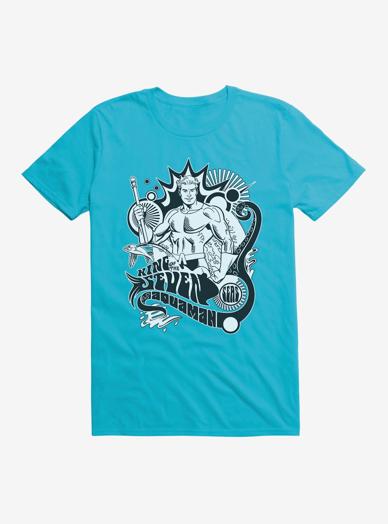 Dc Comics Aquaman Vintage King Of The Seven Seas T Shirt Hot Topic