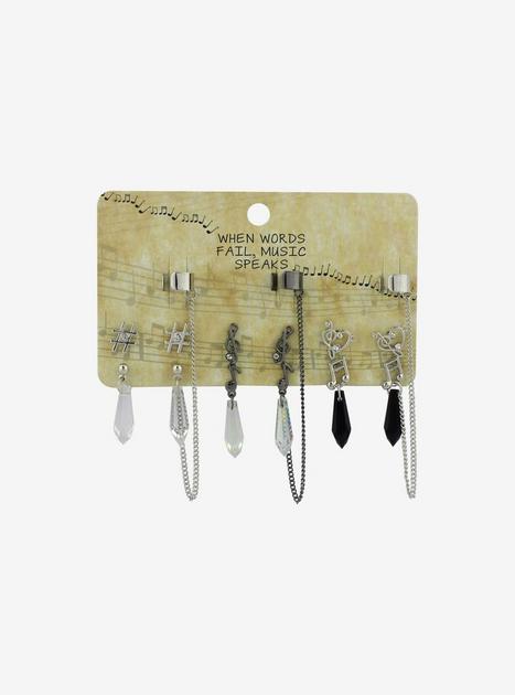 Music Notes Earring Cuff Set | Hot Topic