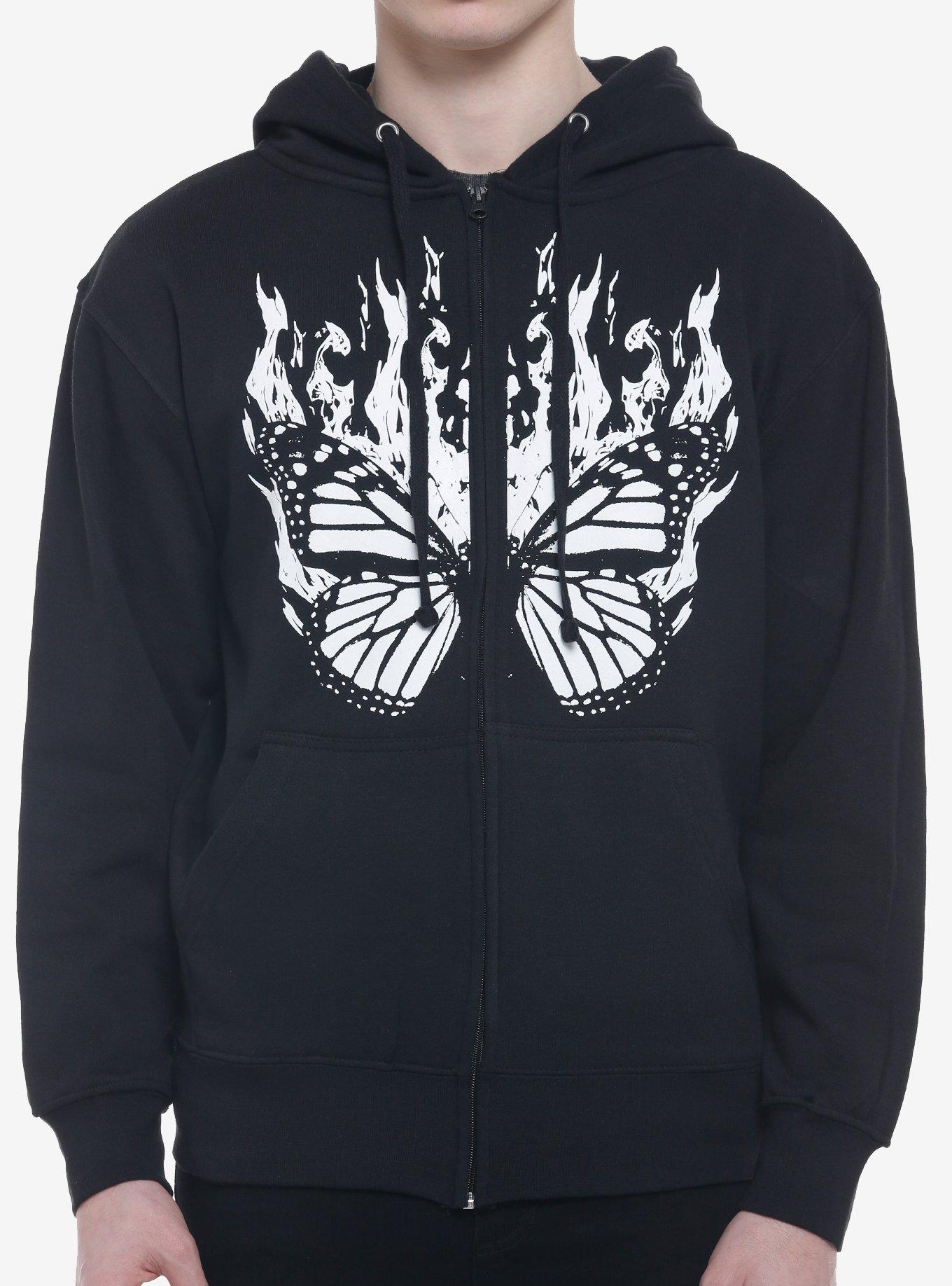 White Butterfly Flame Hoodie | Hot Topic