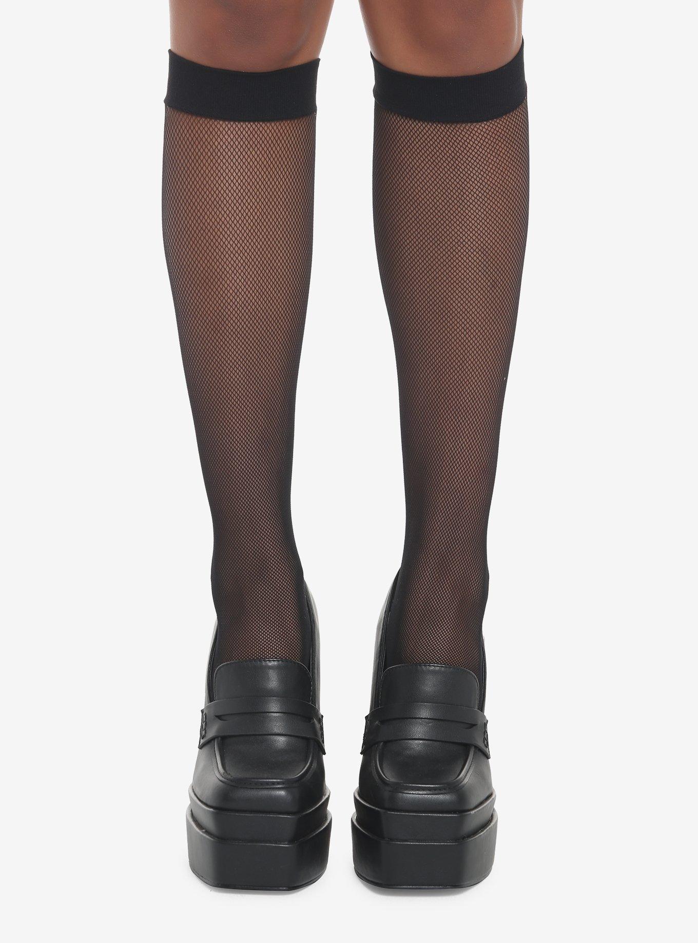 Black Fishnet Knee-Highs | Hot Topic