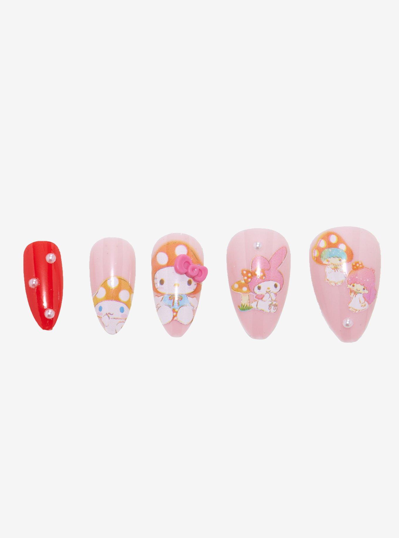 Hello Kitty And Friends Mushrooms Faux Nail Set | Hot Topic