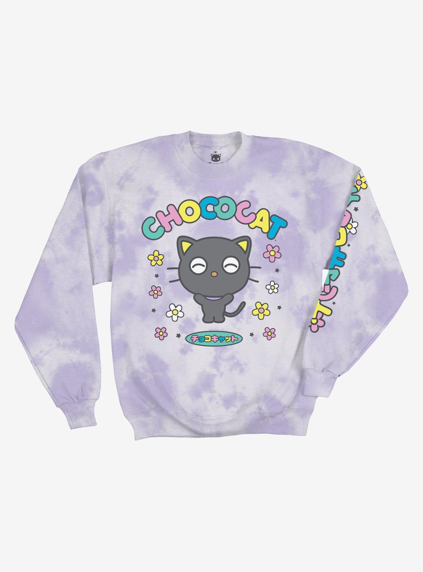 Chococat Flowers Lavender Tie-Dye Girls Sweatshirt | Hot Topic