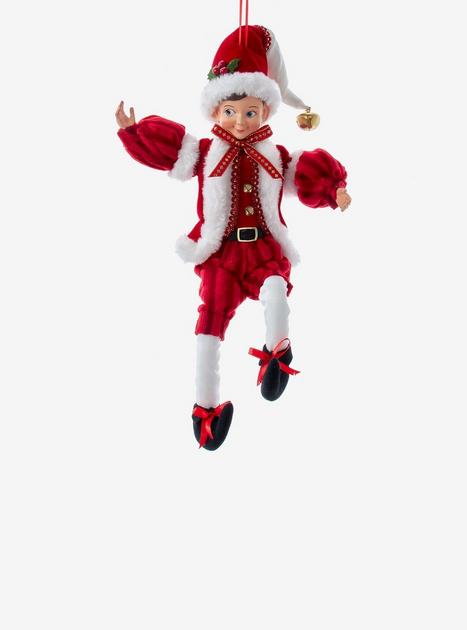 Red and White Kringle Klaus Elf Ornament | Hot Topic