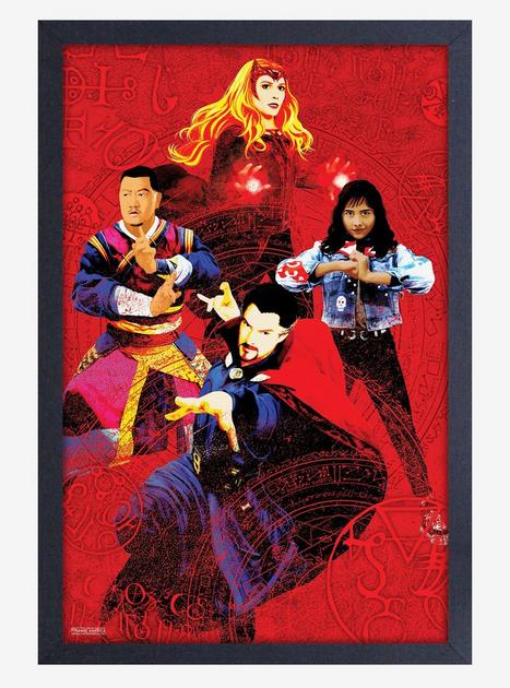 Marvel Doctor Strange 2 Multiverse Of Madness Group Framed Wood Wall ...