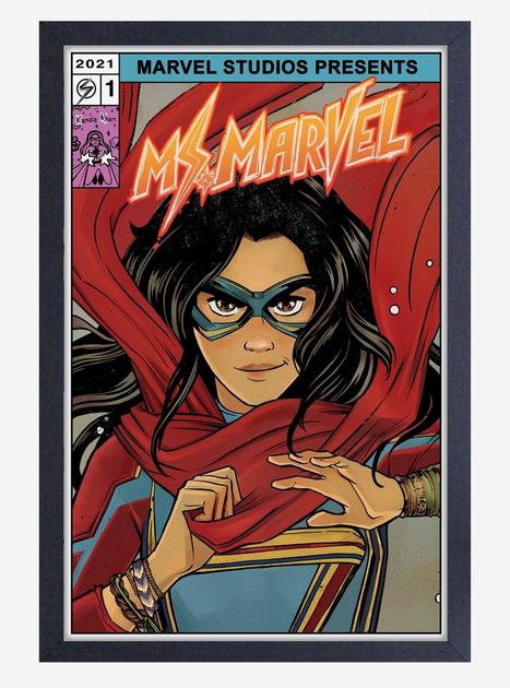 Marvel Miss Marvel Comic Framed Wood Wall Art | Hot Topic