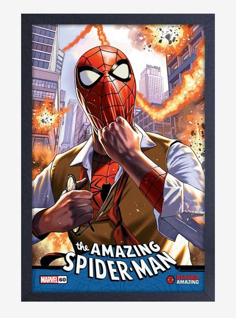 Marvel Spider-Man Saves The Day Framed Wood Wall Art | Hot Topic