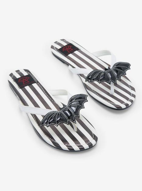 Strange Cvlt Bats & Stripes Flip Flops | Hot Topic