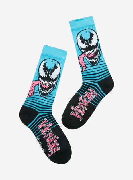 Marvel Spider-Man Venom Neon Blue Crew Socks | Hot Topic