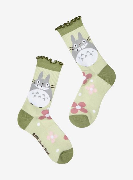 Studio Ghibli My Neighbor Totoro Floral Lettuce Crew Socks | Hot Topic
