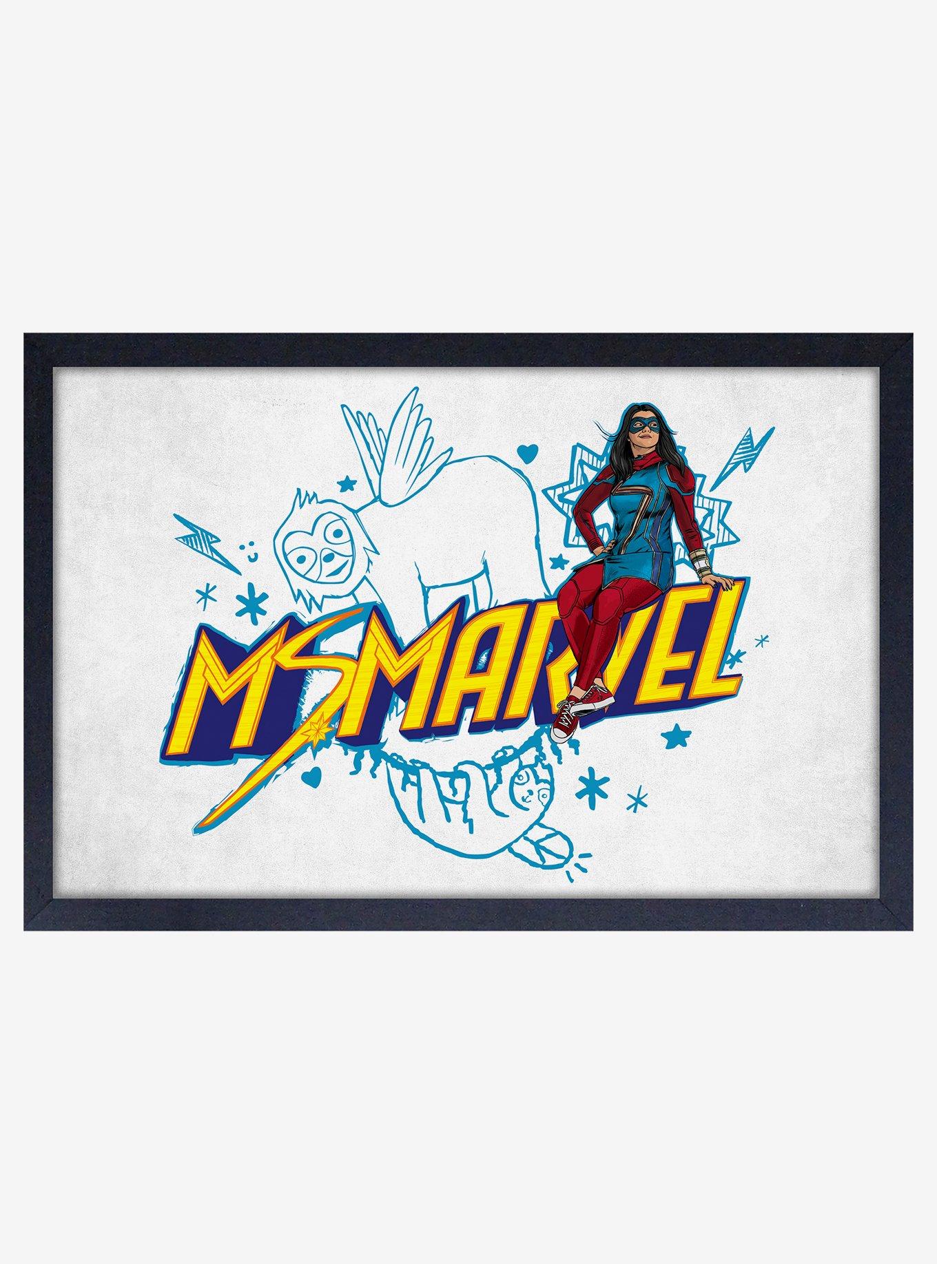 Marvel Ms. Marvel Doodle Framed Wood Poster | BoxLunch