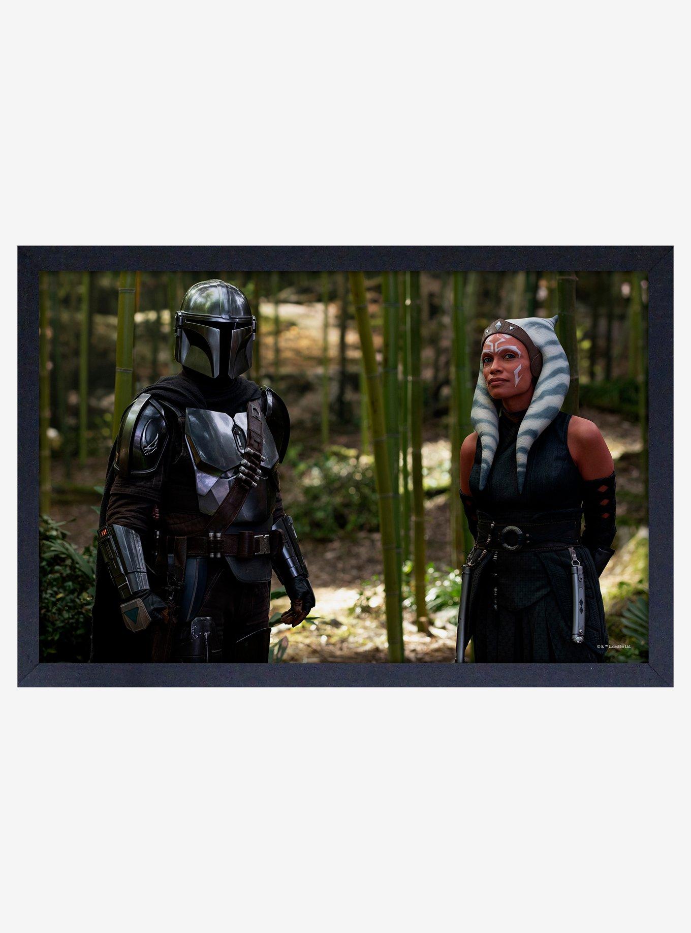 Star Wars Boba Fett Ashoka Mando Framed Wood Poster | BoxLunch