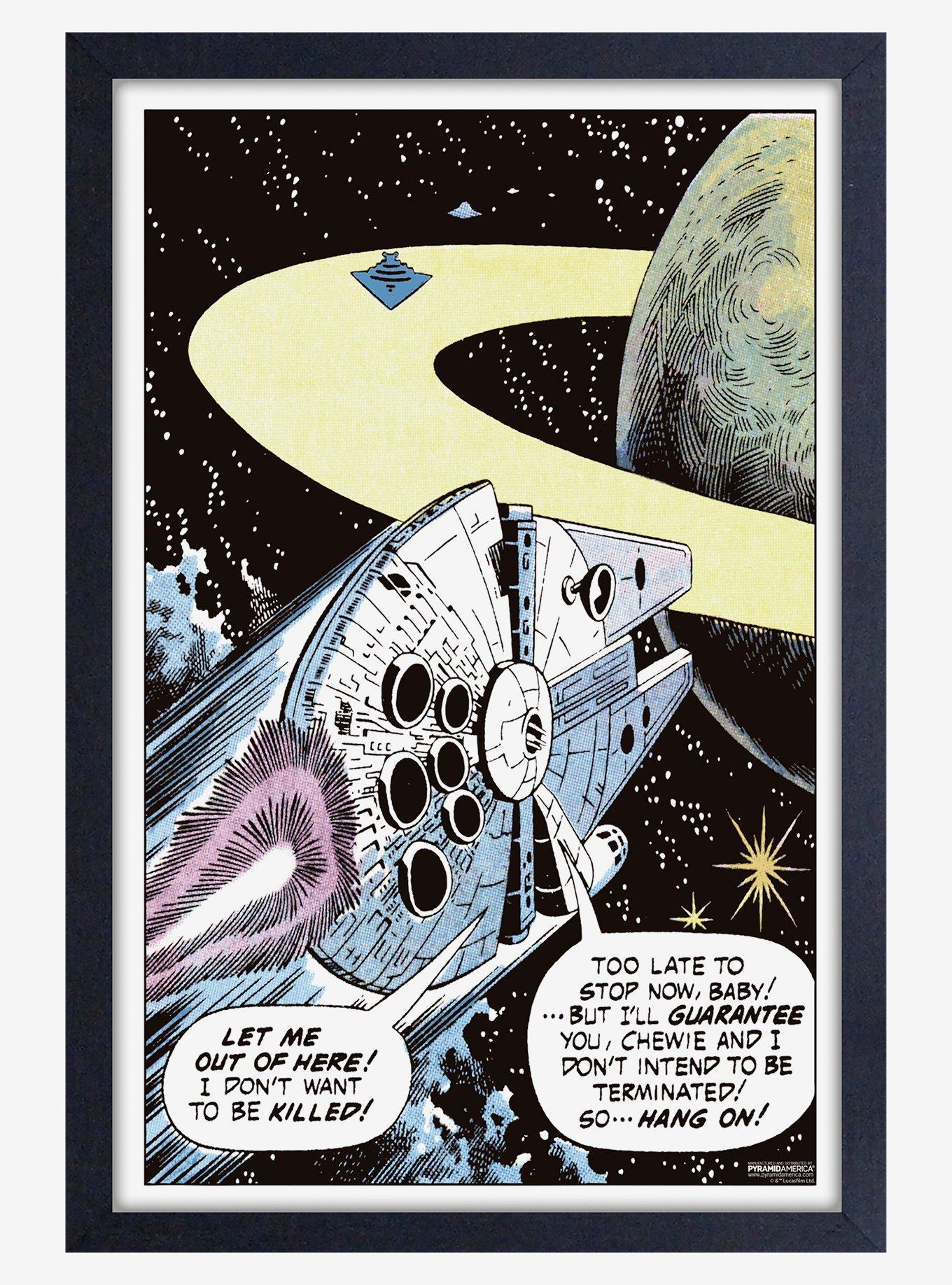 Star Wars Comic Millenium Falcon Framed Wood Poster | BoxLunch
