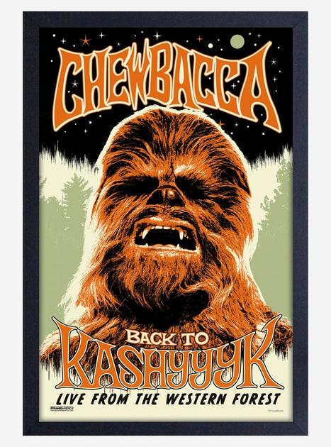 Star Wars Rock Poster Chewbacca Framed Wood Poster | BoxLunch