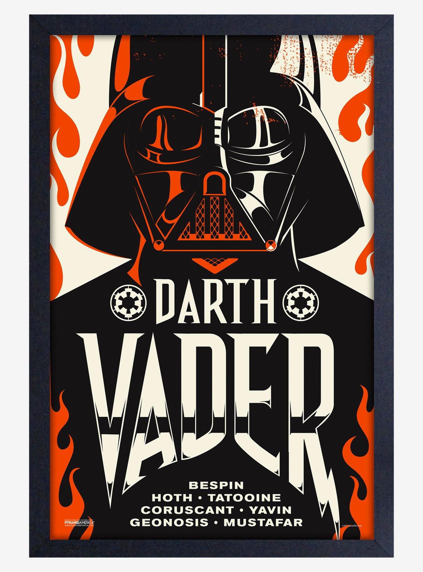 Star Wars Rock Poster Vader World Tour Framed Wood Poster | BoxLunch