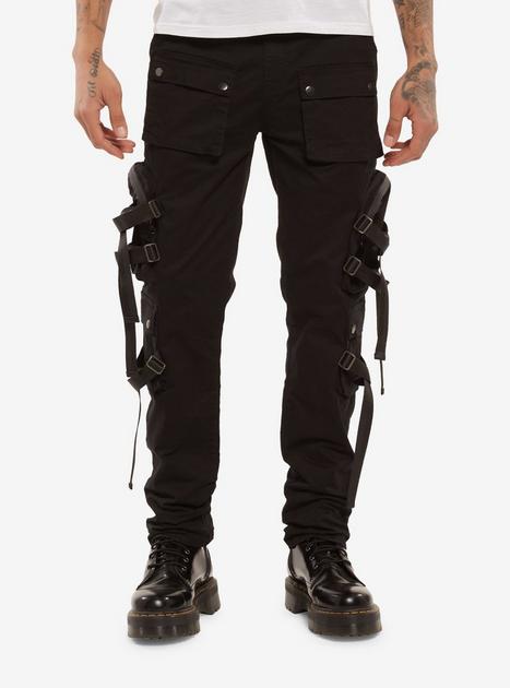 Black Cargo Pockets & Straps Pants | Hot Topic