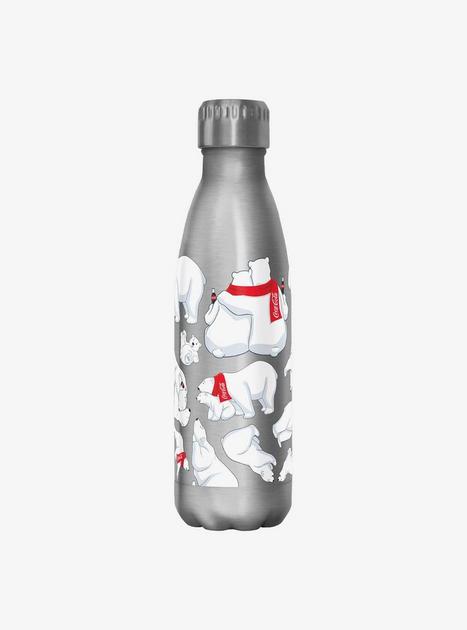 Coke Coca-Cola Friendly Polar Bears Water Bottle - METALLIC | Hot Topic