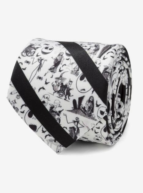 Disney The Nightmare Before Christmas Stripe Black Men's Tie | BoxLunch