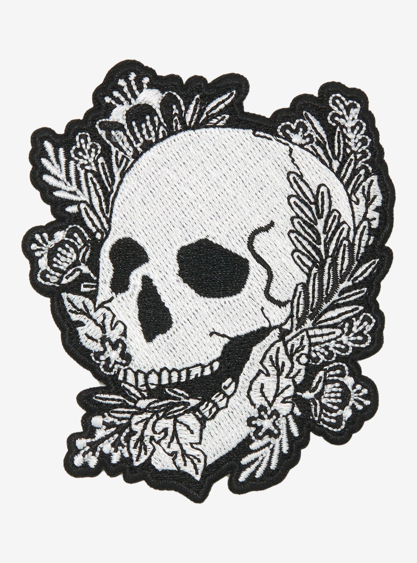 Flower Skull Monochrome Patch | Hot Topic