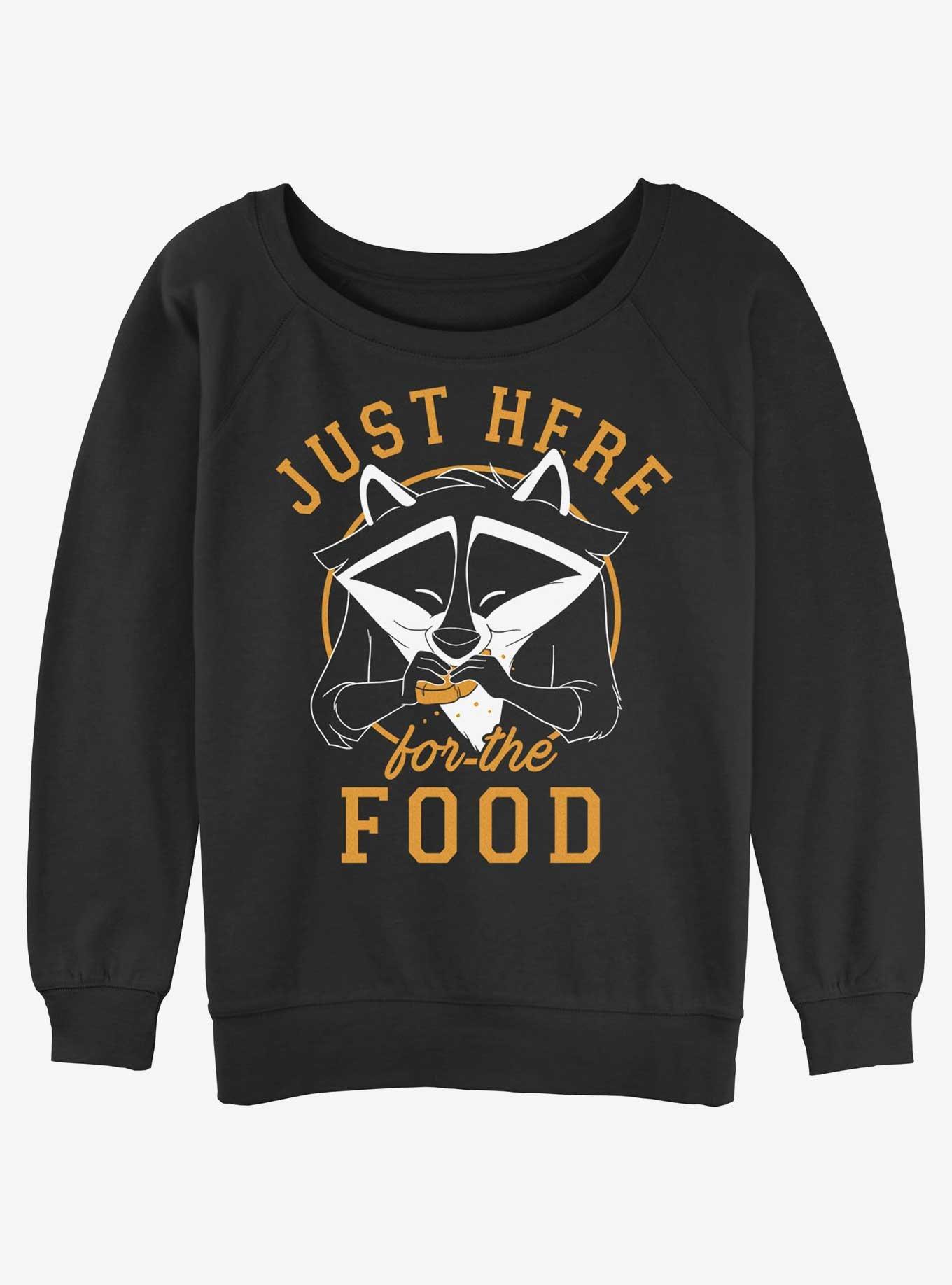 Disney Pocahontas Meeko Here For Food Girls Slouchy Sweatshirt - BLACK ...