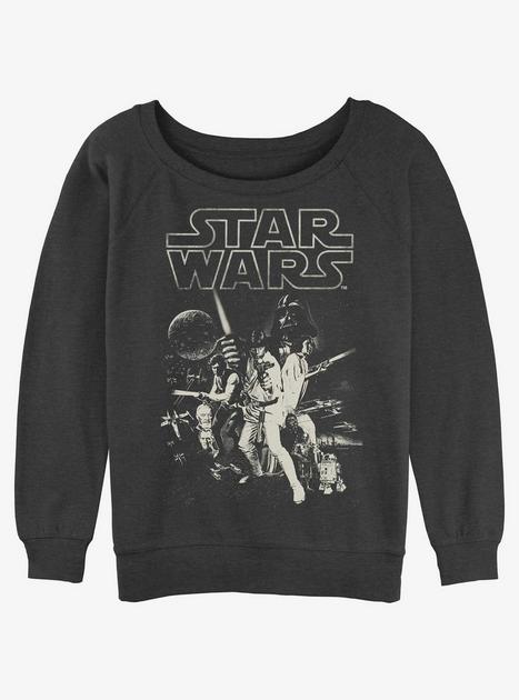 Star Wars Poster Girls Slouchy Sweatshirt Grey Hot Topic