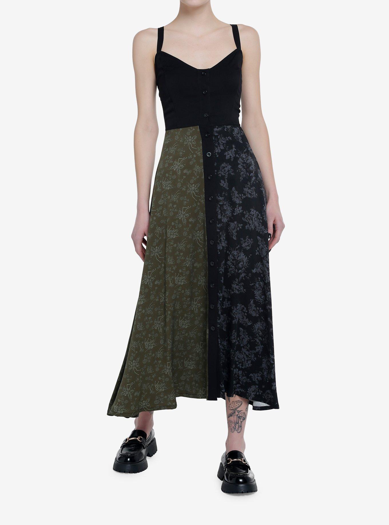 Thorn & Fable Skeleton Fairy Color-Block Maxi Dress | Hot Topic