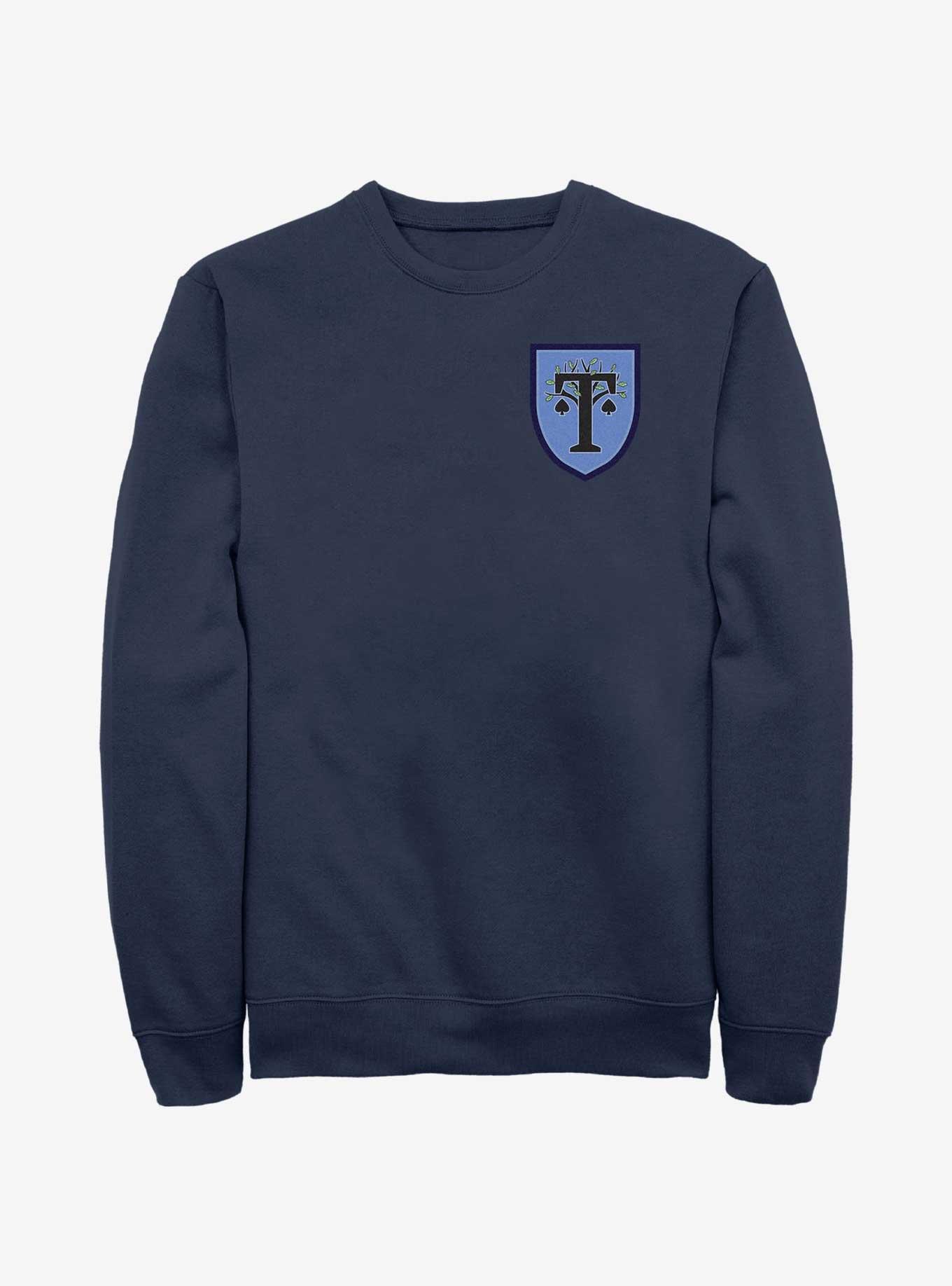 Heartstopper Truham School Budding Tree Badge Sweatshirt - BLUE | Hot Topic