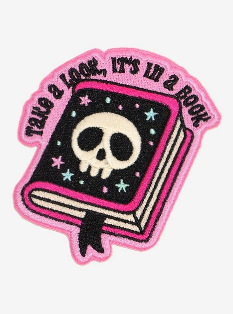 Skull Spell Book Pink Patch | Hot Topic