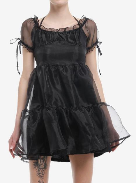Thorn & Fable Black Organza Tiered Dress | Hot Topic