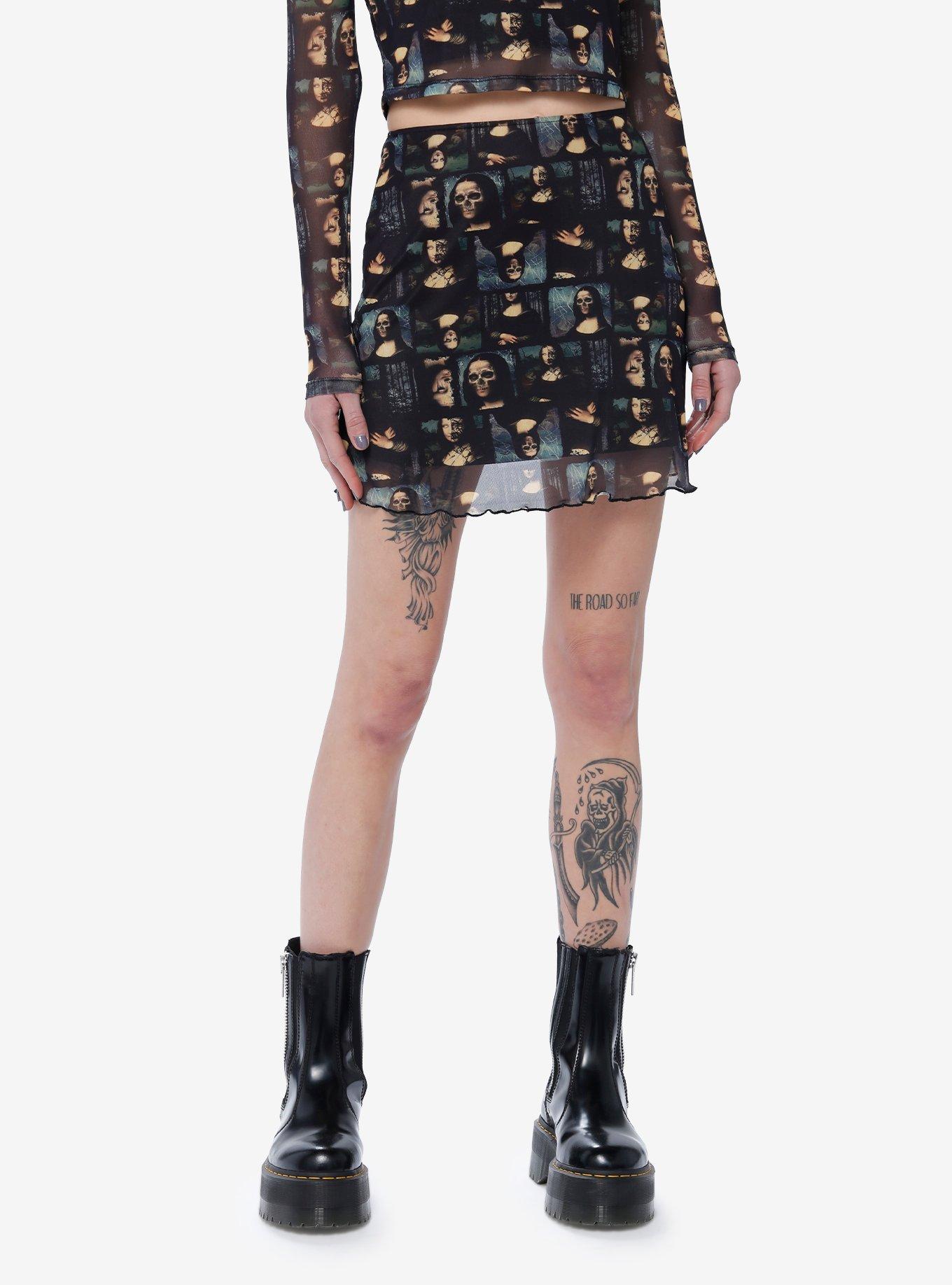Social Collision Zombie Mona Lisa Mesh Skirt Hot Topic