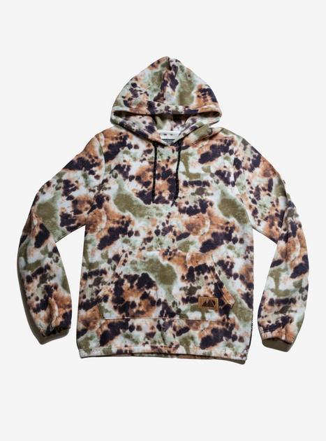 Earthy Tie Dye Polar Fleece Pullover Hoodie | Hot Topic