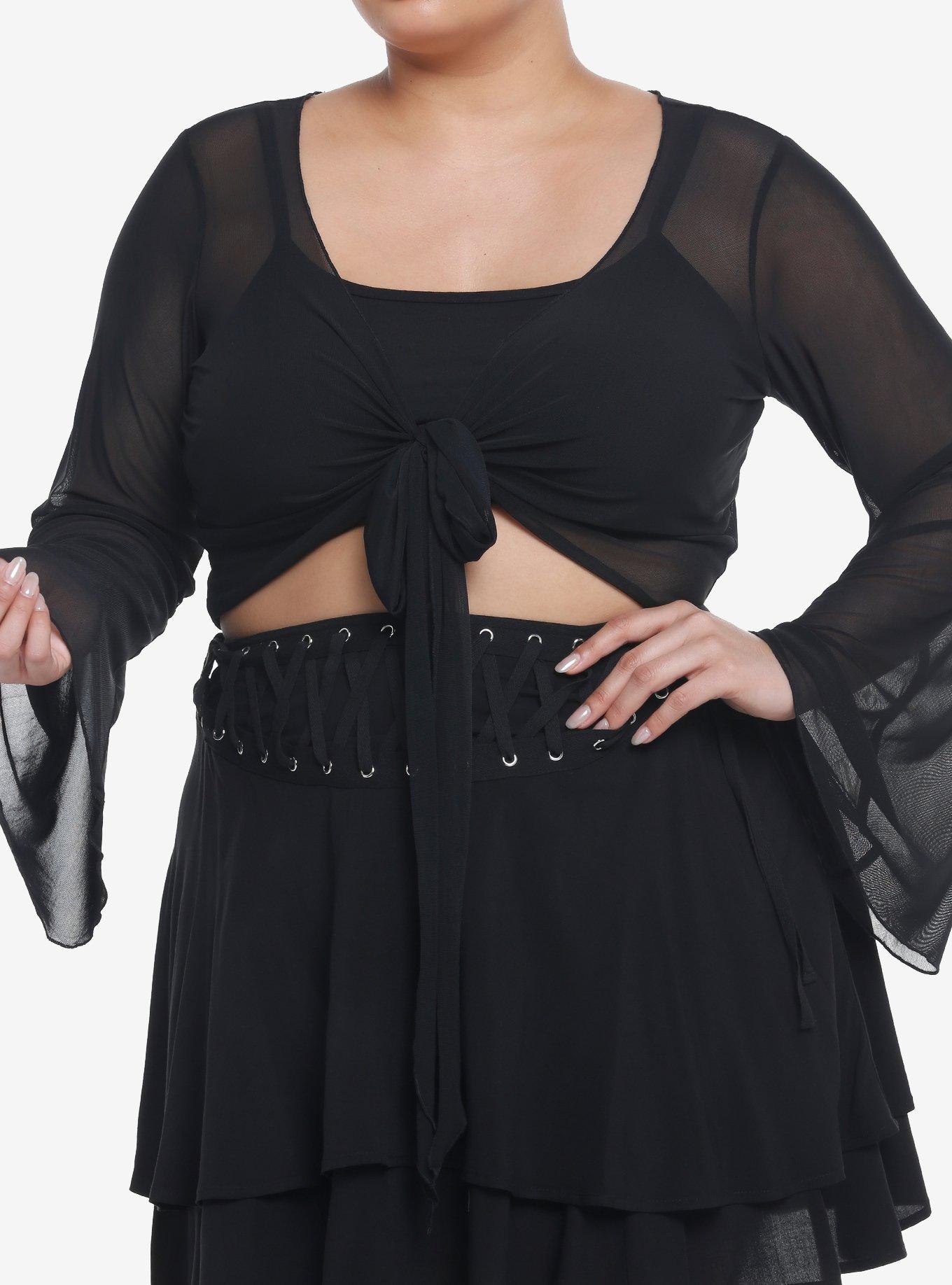 Cosmic Aura Mesh Bell Sleeve Girls Shrug Plus Size | Hot Topic