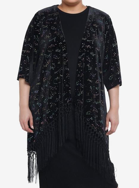 Rainbow Constellations Velvet Girls Short Duster Plus Size | Hot Topic