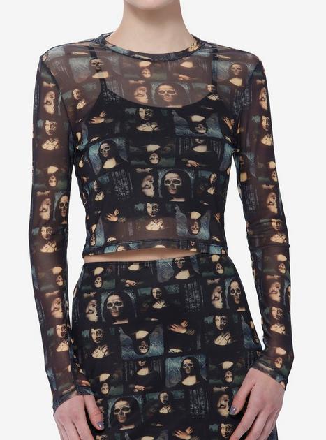 Social Collision Zombie Mona Lisa Mesh Twofer Girls Top Hot Topic