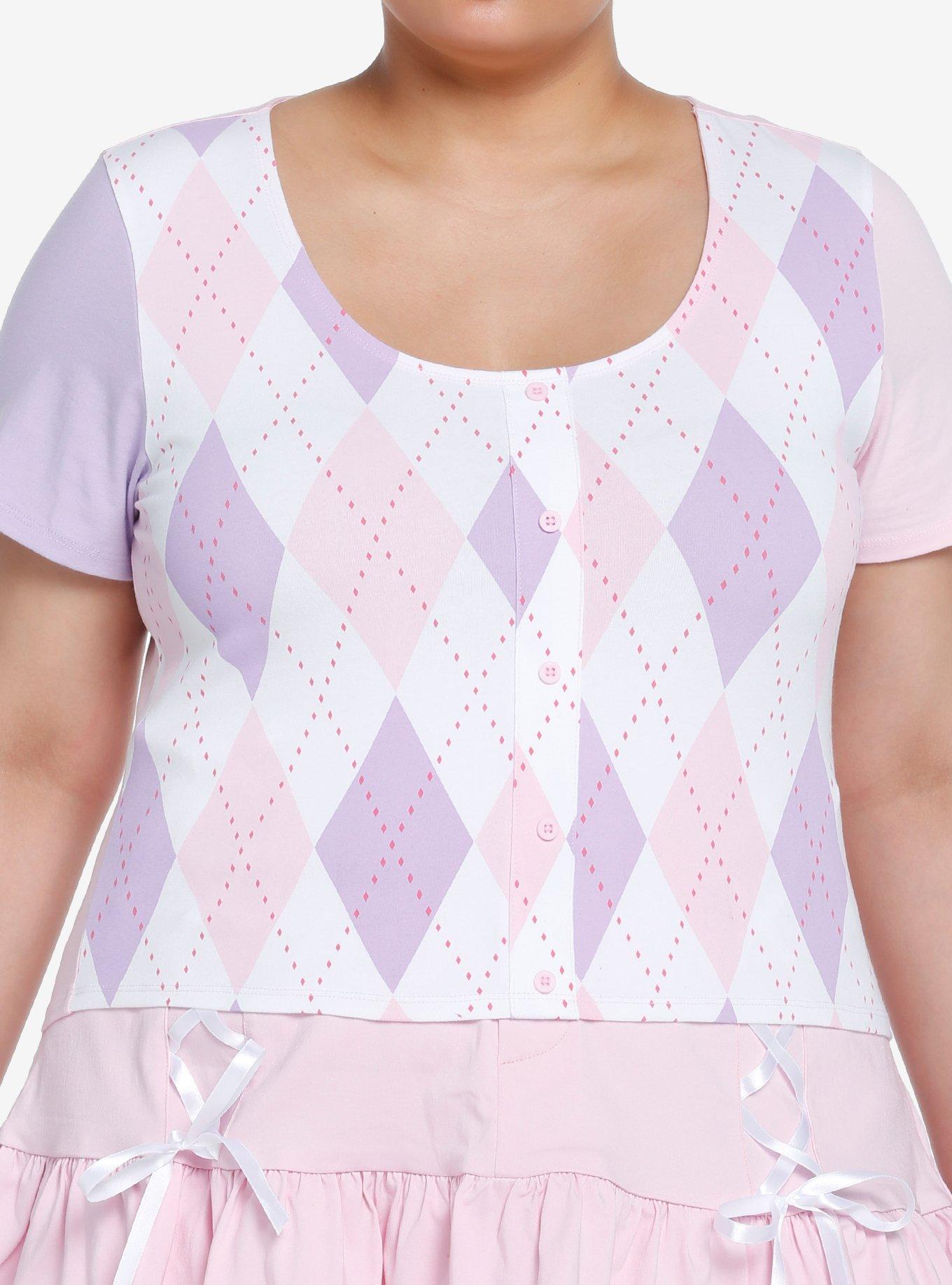 Sweet Society Pastel Argyle Girls Crop Top Plus Size | Hot Topic