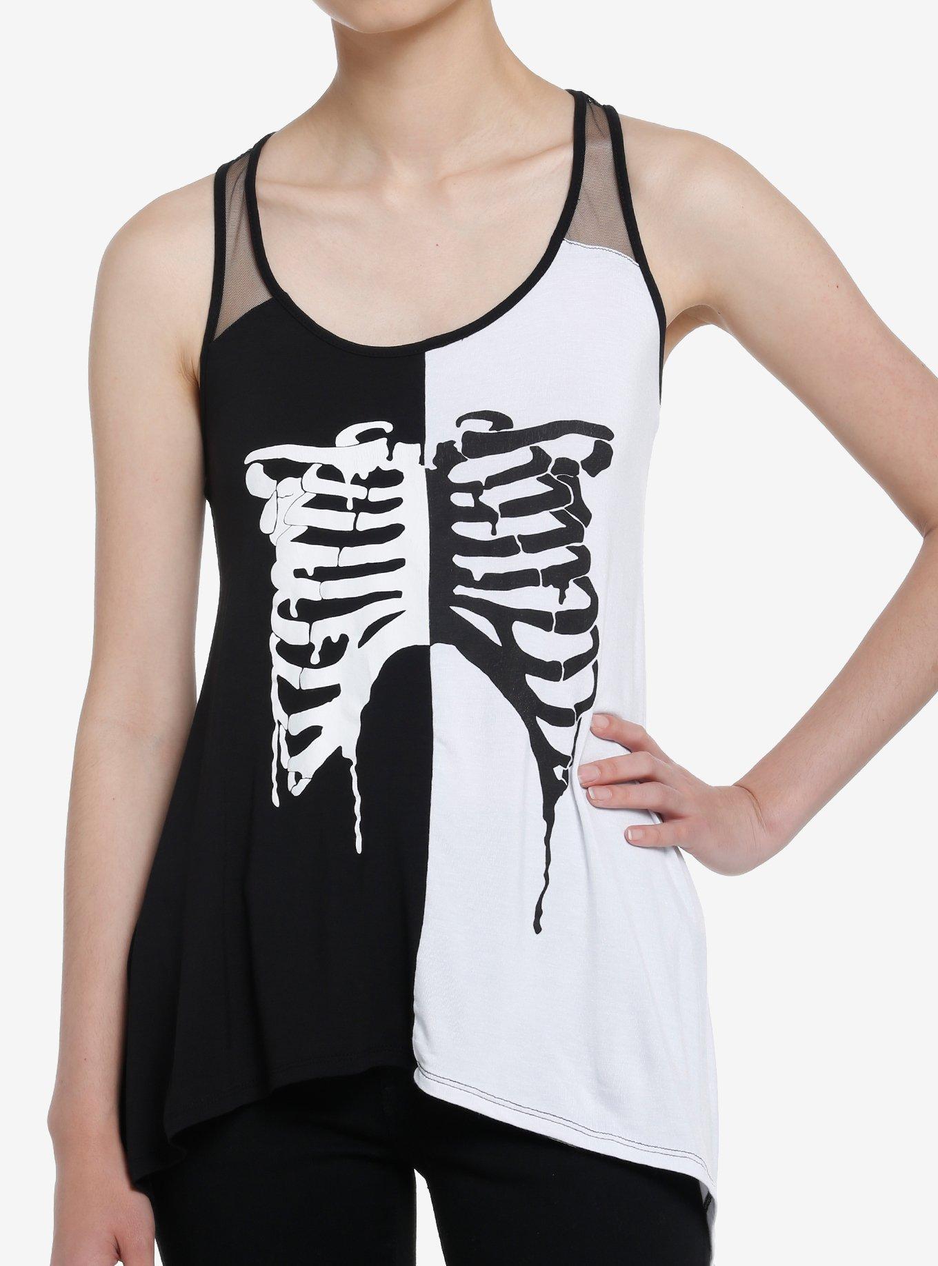 Rib Cage Split Shark Bite Girls Tank Top | Hot Topic