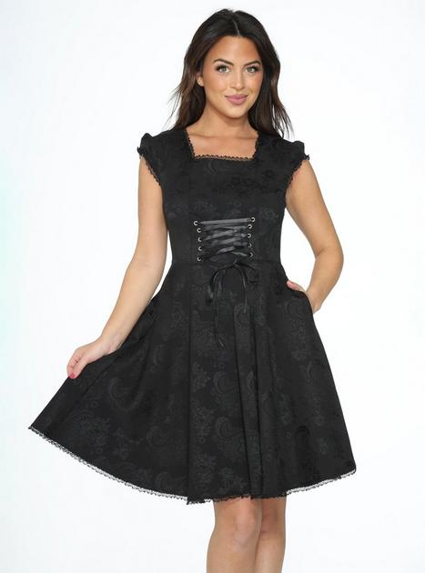 Black Brocade Gothic Corset Dress | Hot Topic