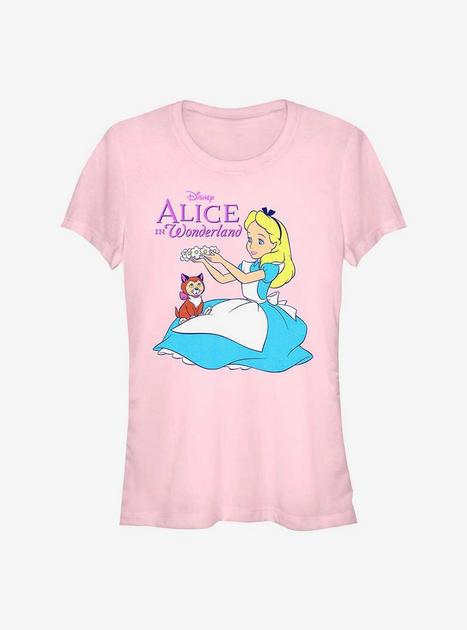 Disney Alice In Wonderland Dinah Flower Crown Girls T-Shirt - PINK ...
