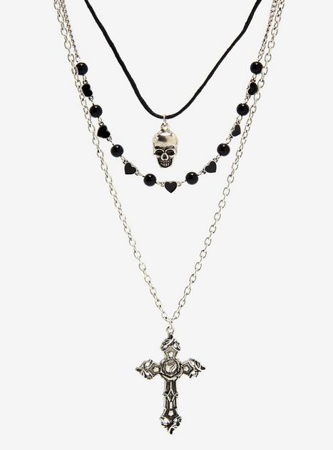 Skull Cross Necklace Set | Hot Topic