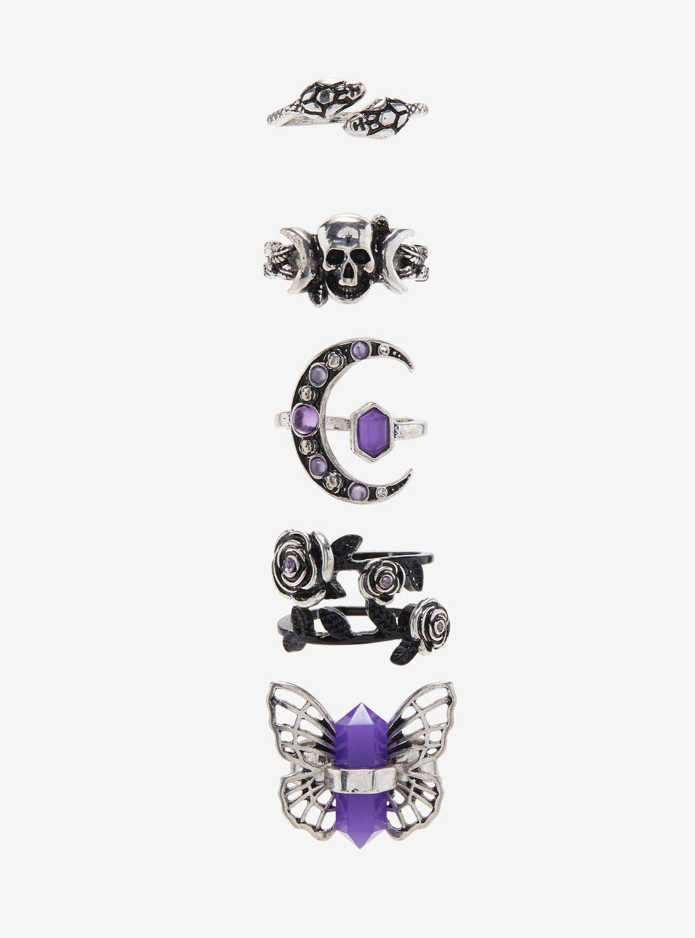 Purple Mystical Dark Ring Set | Hot Topic